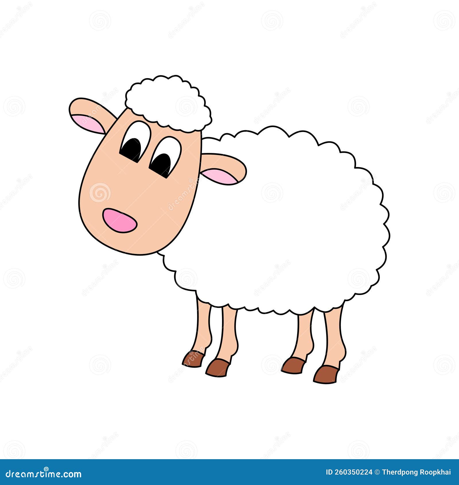Cute Animal of Sheep on Cartoon Version Stock Vector - Illustration of ...