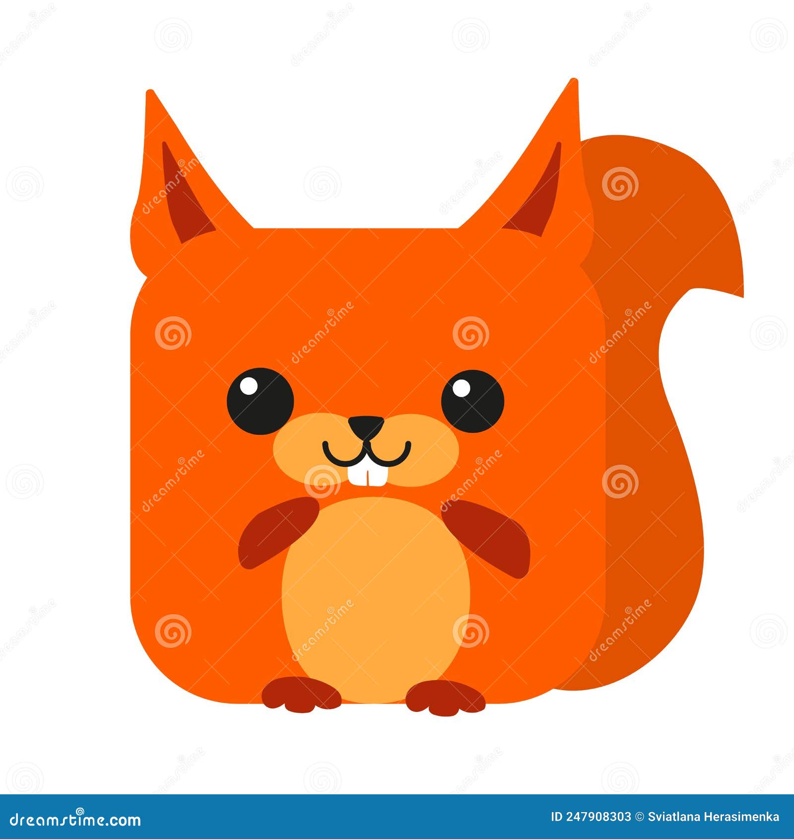 Cute Animal Square Face. Vector Flat Illustration Stock Vector ...
