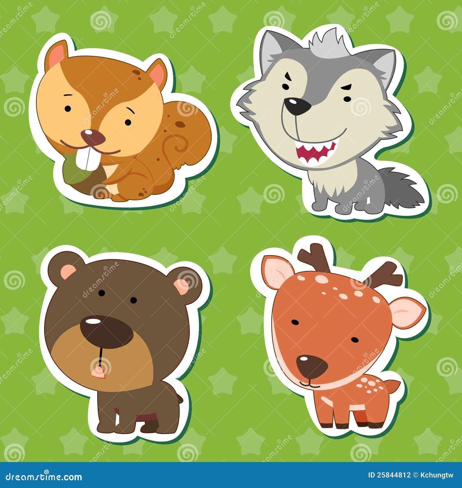 Cute animal stickers 07 stock vector. Illustration of character - 25844812