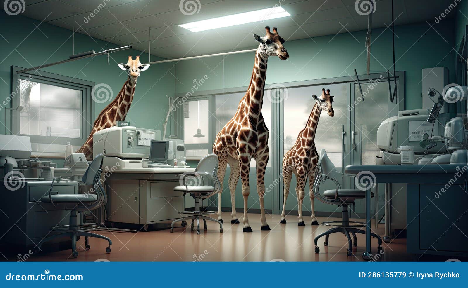 Cute Animal in Vet Clinic, Ai Generated Stock Illustration ...