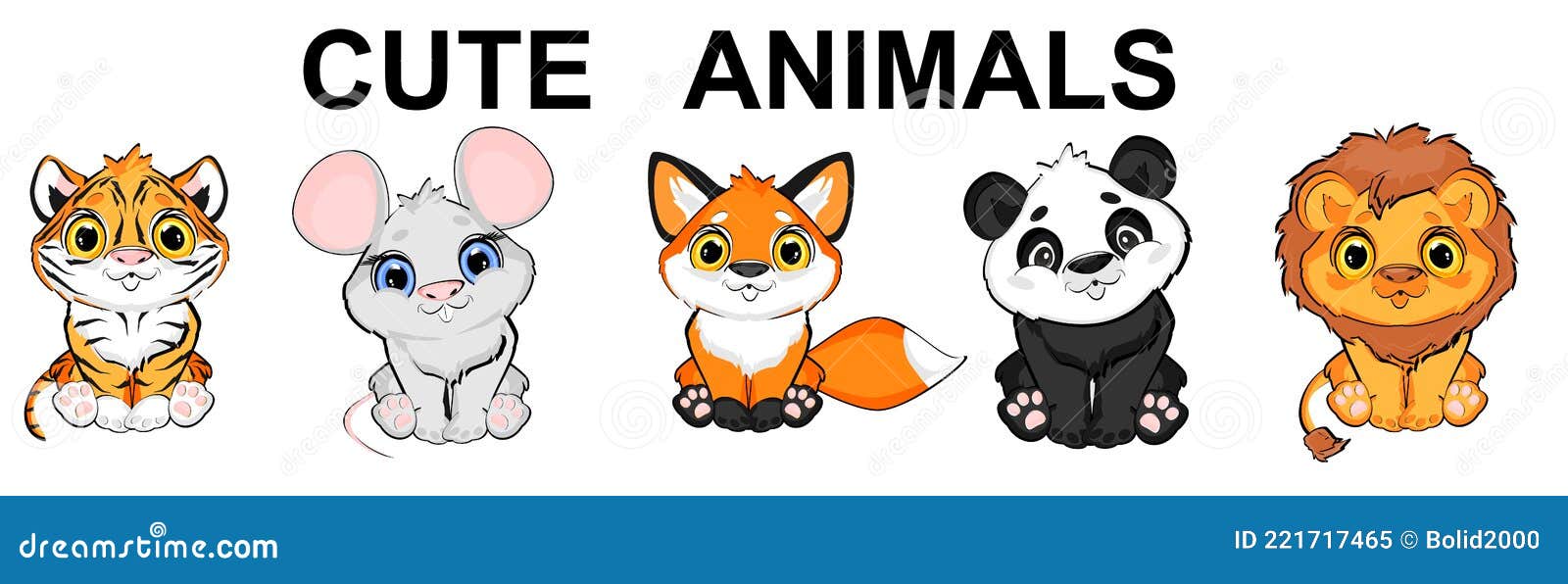 Cute animals cartoon stock illustration. Illustration of collection ...