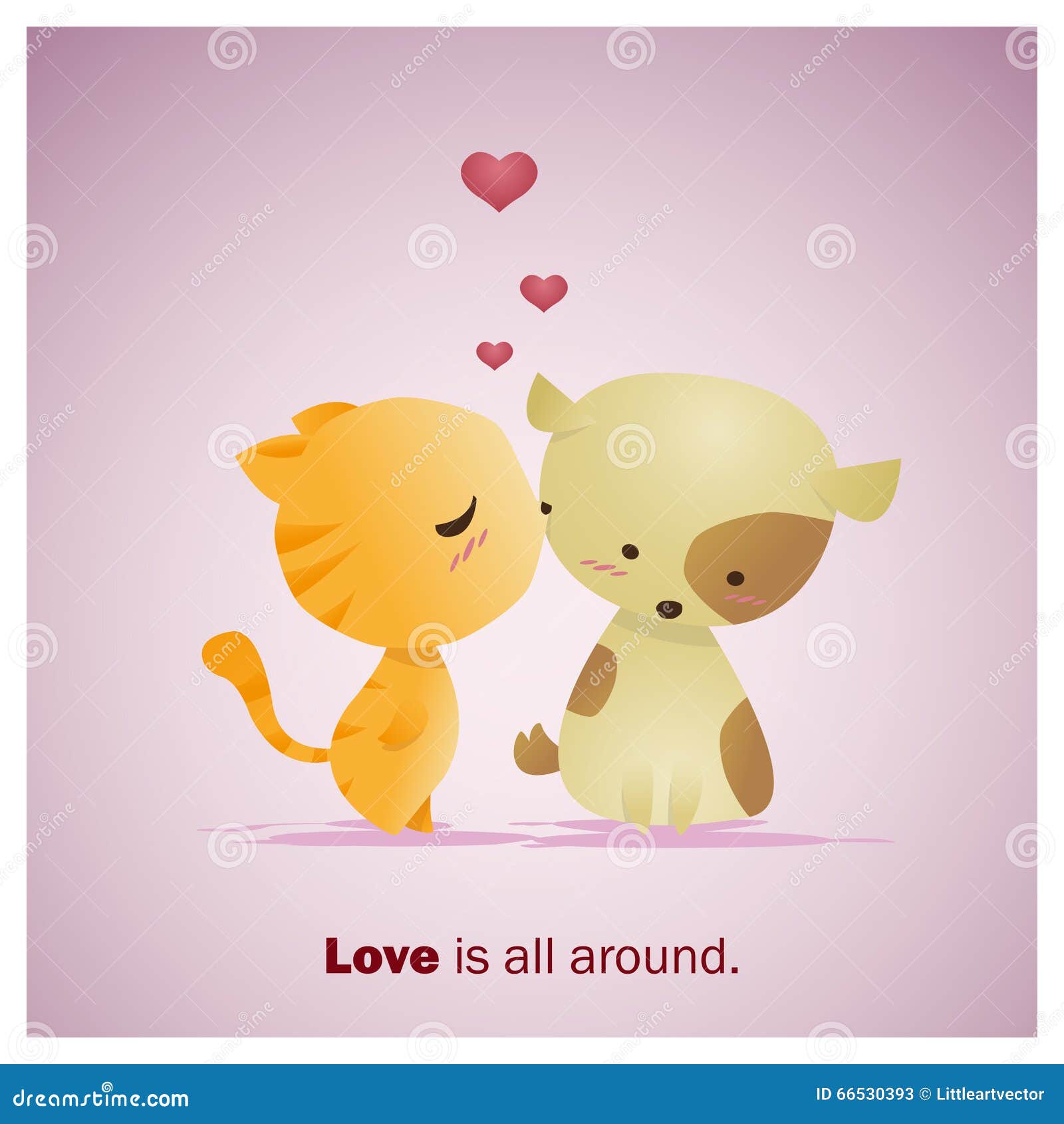 Cute Animals Collection Love is All Around 1 Stock Vector ...