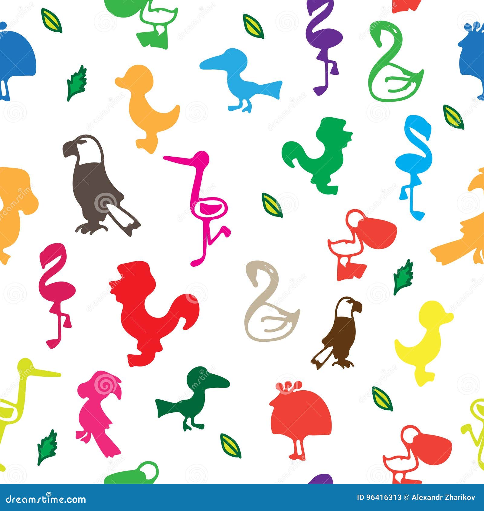 Cute Animals in Different Colors Seamless Pattern Stock Vector ...