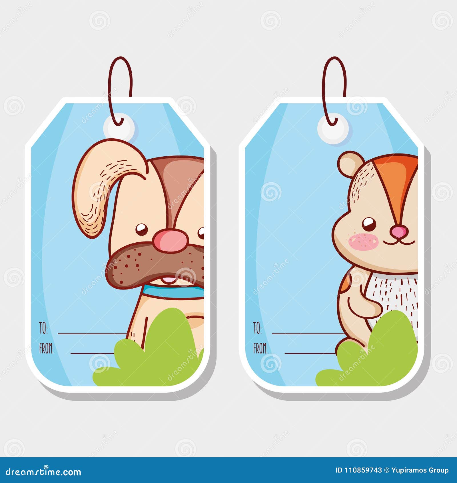 Cute animals label tags stock vector. Illustration of draw - 110859743