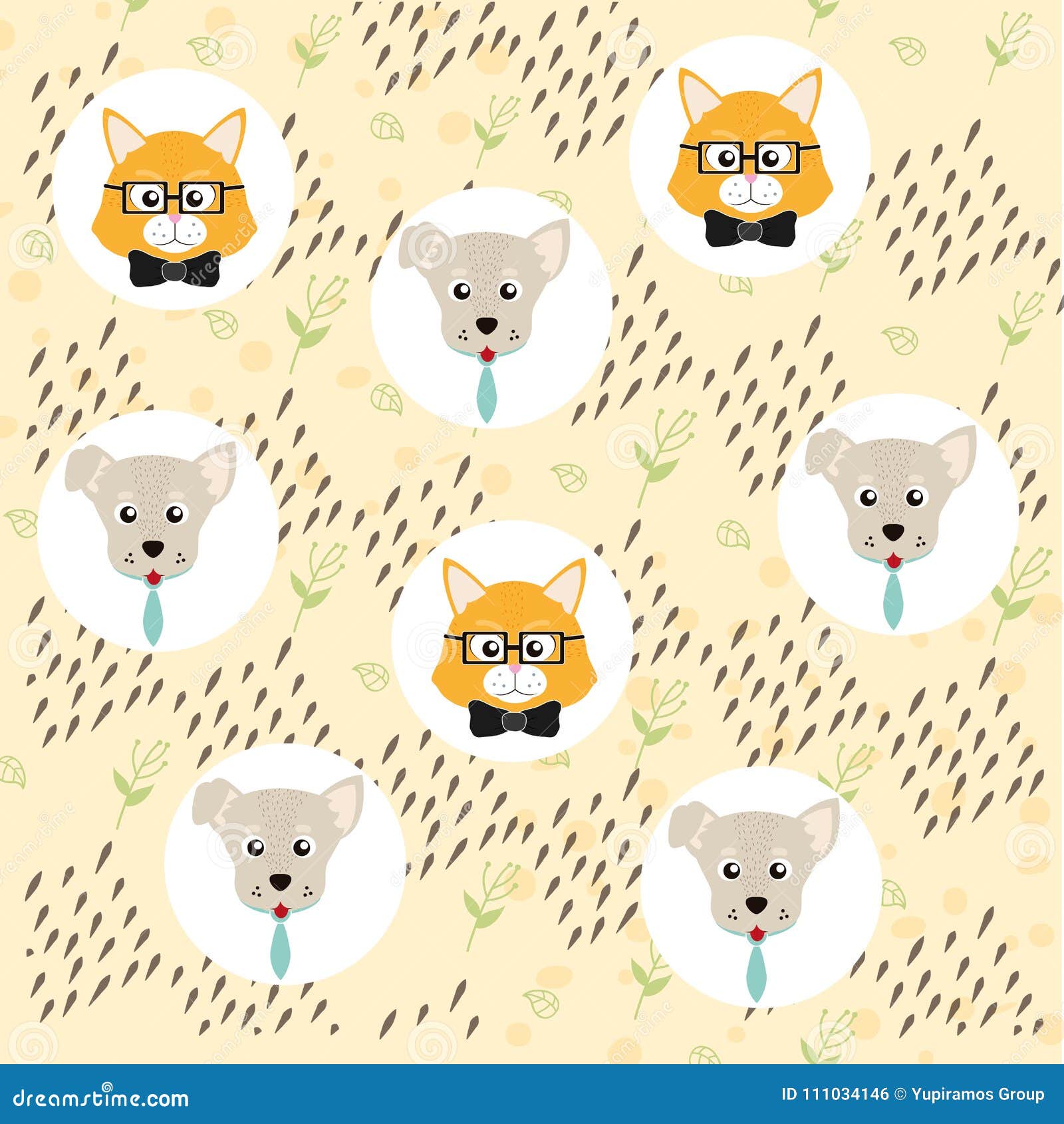 Cute Animals Pattern Background Stock Vector - Illustration of ...