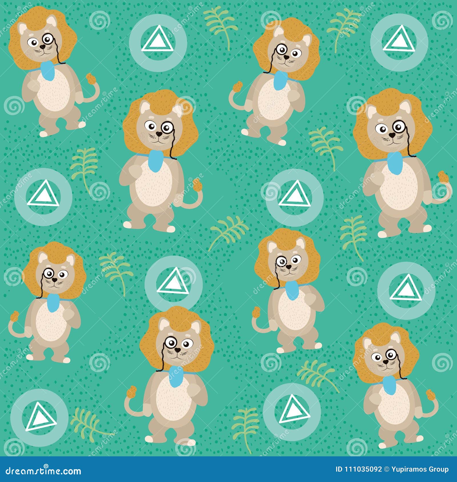 Cute Animals Pattern Background Stock Vector - Illustration of happy ...