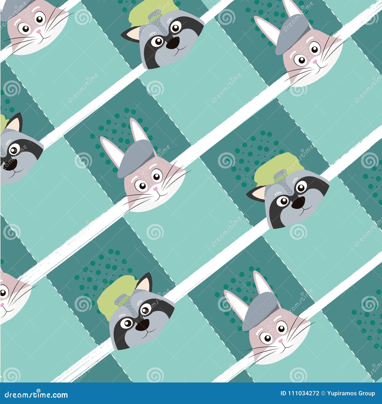 Cute Animals Pattern Background Stock Vector - Illustration of ...