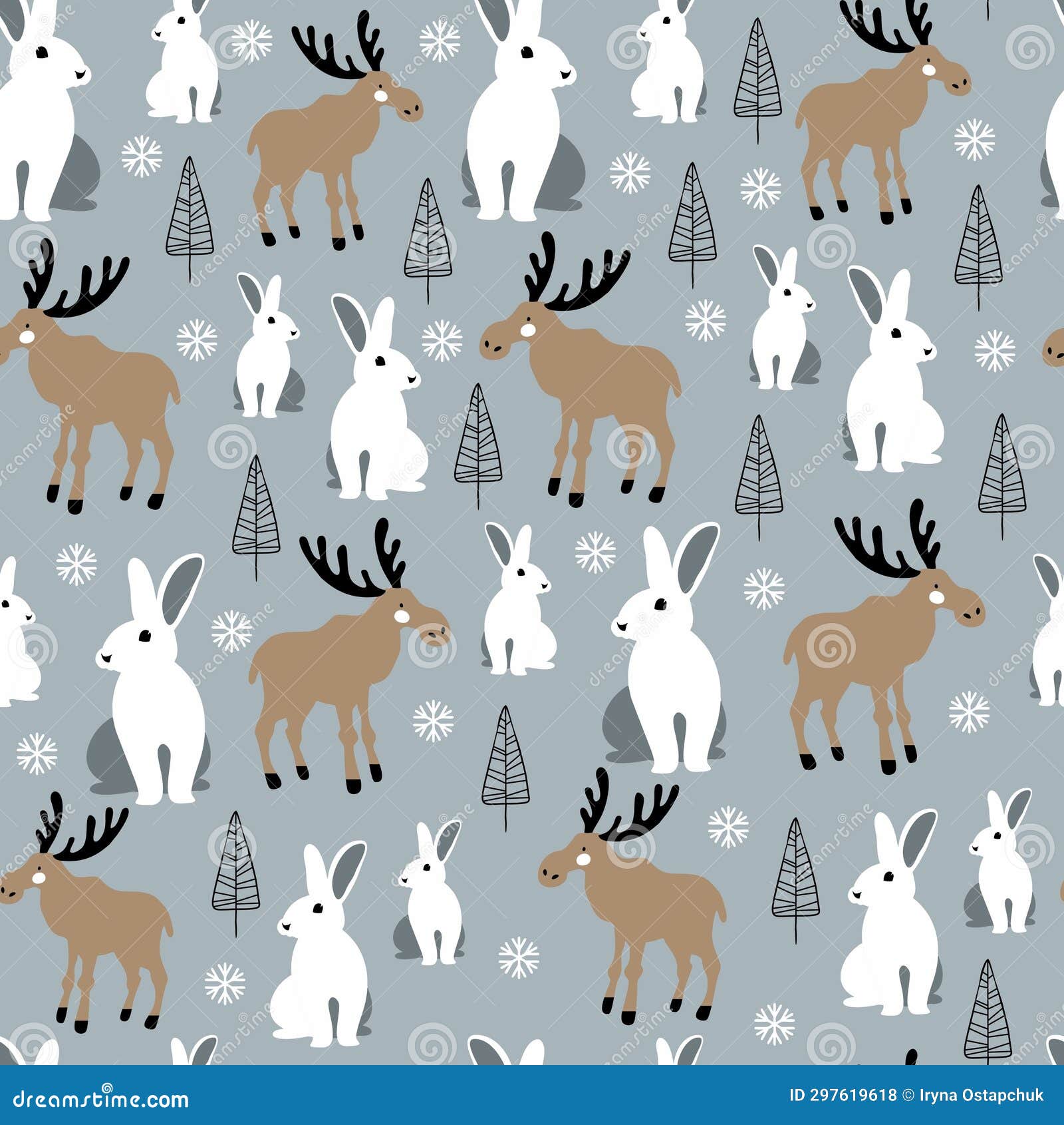 Cute Animals Pattern stock illustration. Illustration of ocean - 297619618