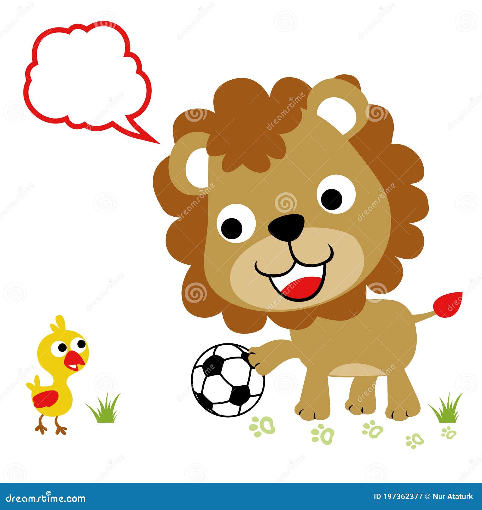 Cute Animals Play Soccer, Vector Cartoon Illustration Stock Vector ...