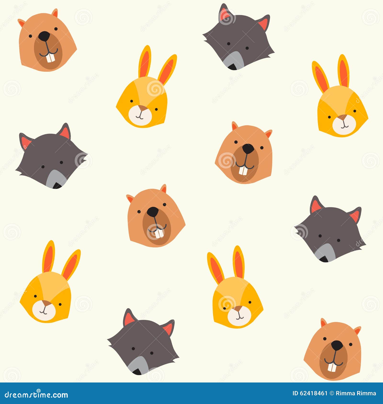 Cute Animals Vector Pattern Stock Vector - Illustration of pets ...