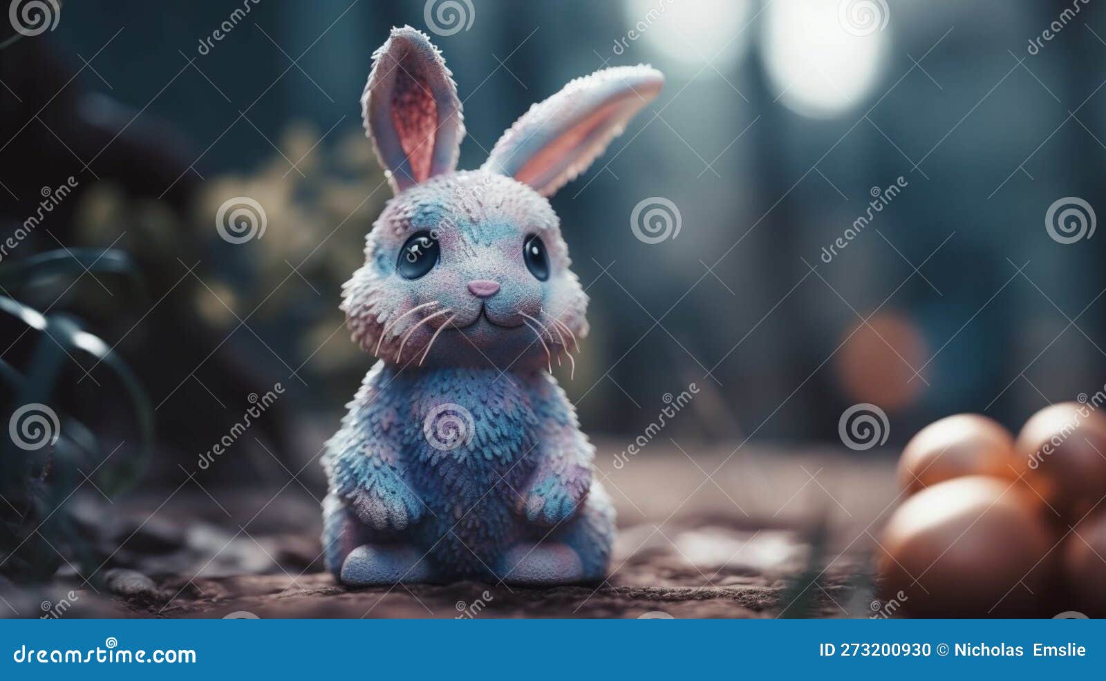 Cute Animated Easter Bunny Ai Generated Stock Illustration ...