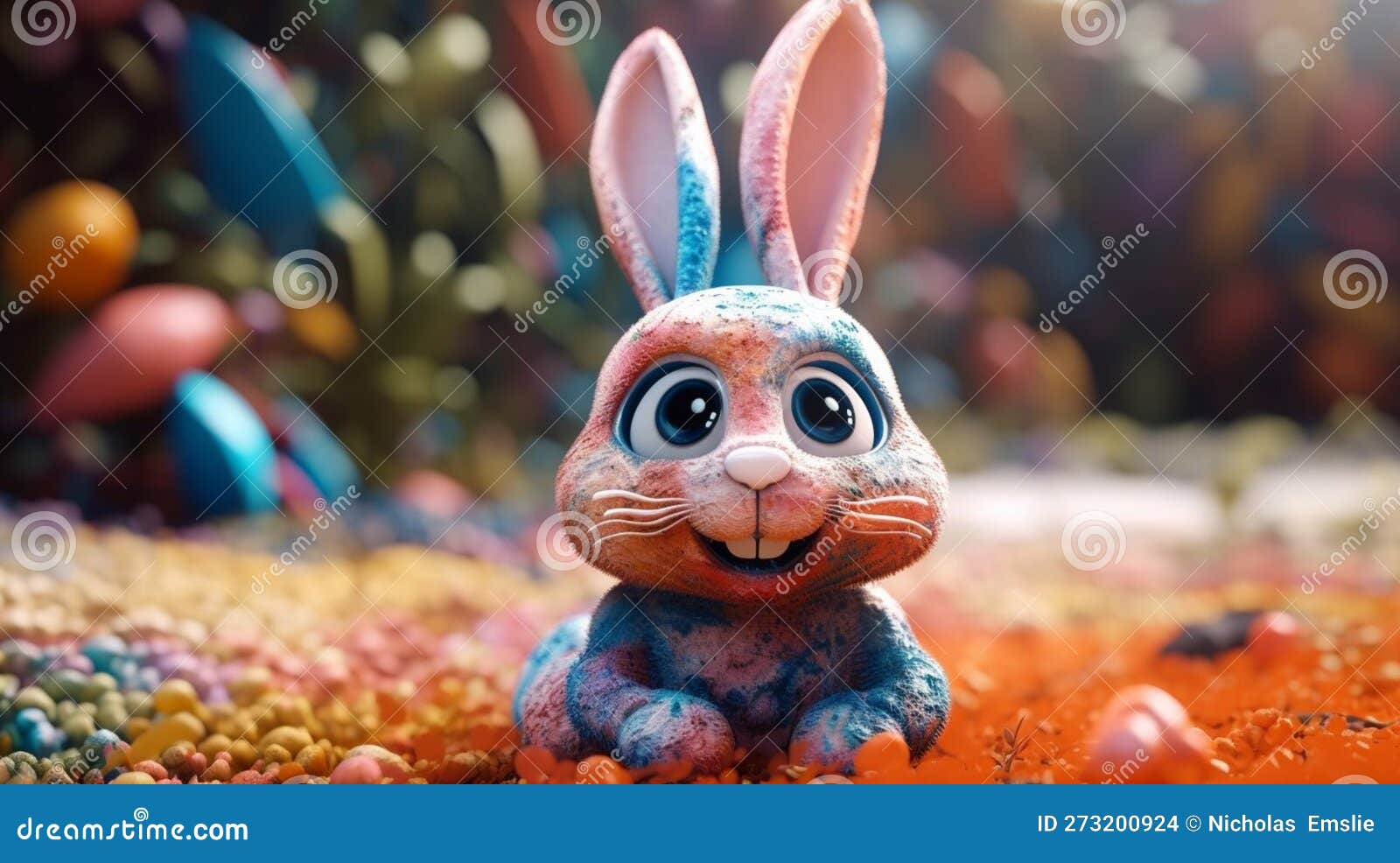 Cute Animated Easter Bunny Ai Generated Stock Illustration ...