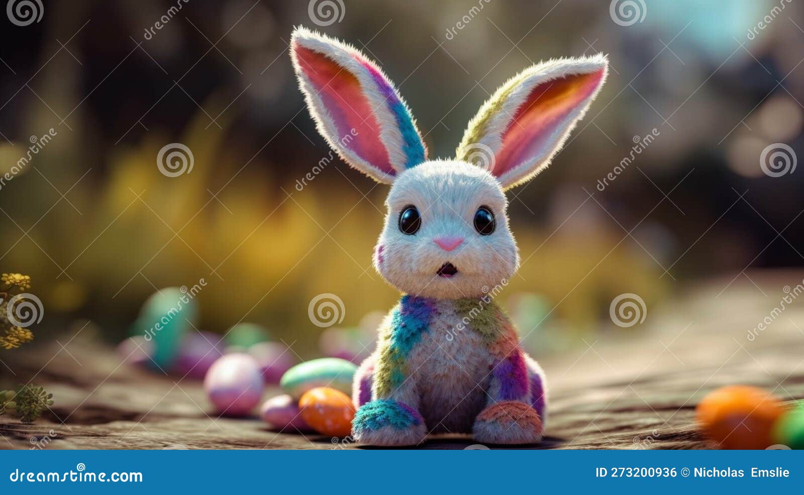 Cute Animated Easter Bunny Ai Generated Stock Illustration ...
