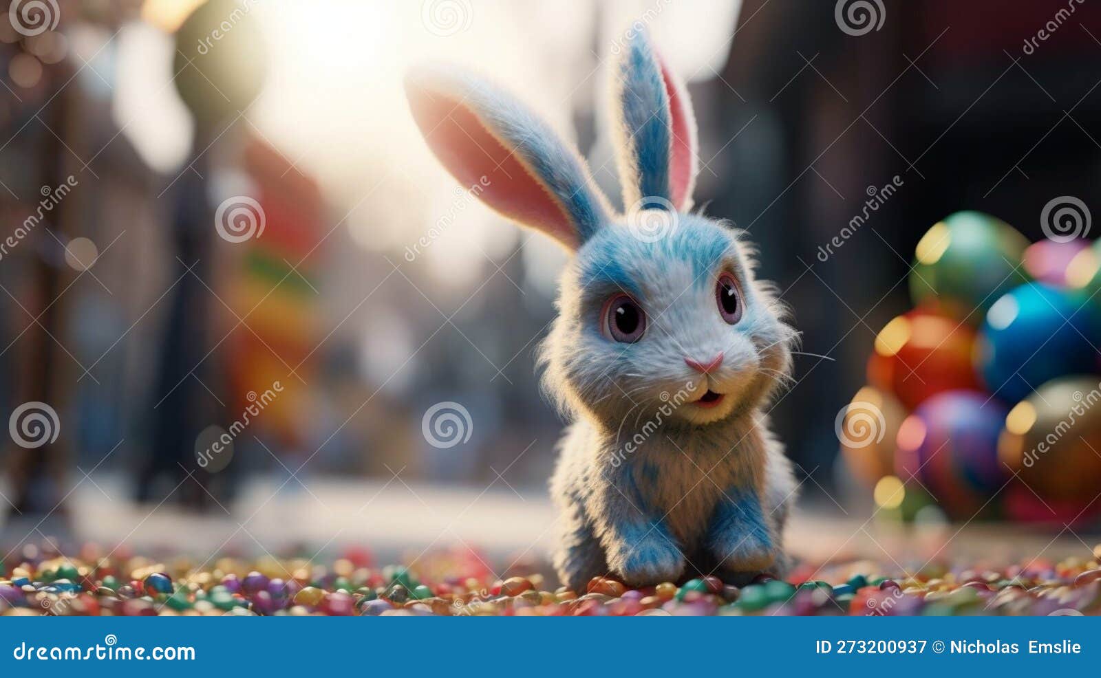 Cute Animated Easter Bunny Ai Generated Stock Illustration ...