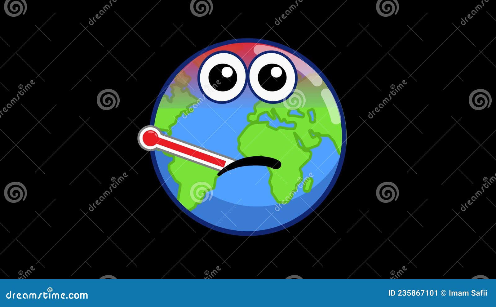 Cute Animation Earth of Climate Change and Global Warming Stock Video ...