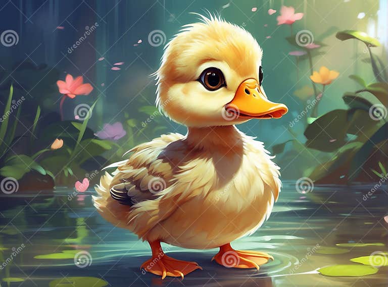 Cute anime duck stock photo. Image of wing, animal, waterfowl - 309196104