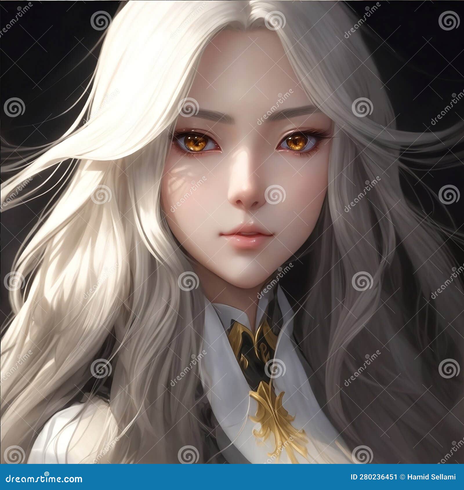 Cute anime girll stock illustration. Illustration of costume - 280236451