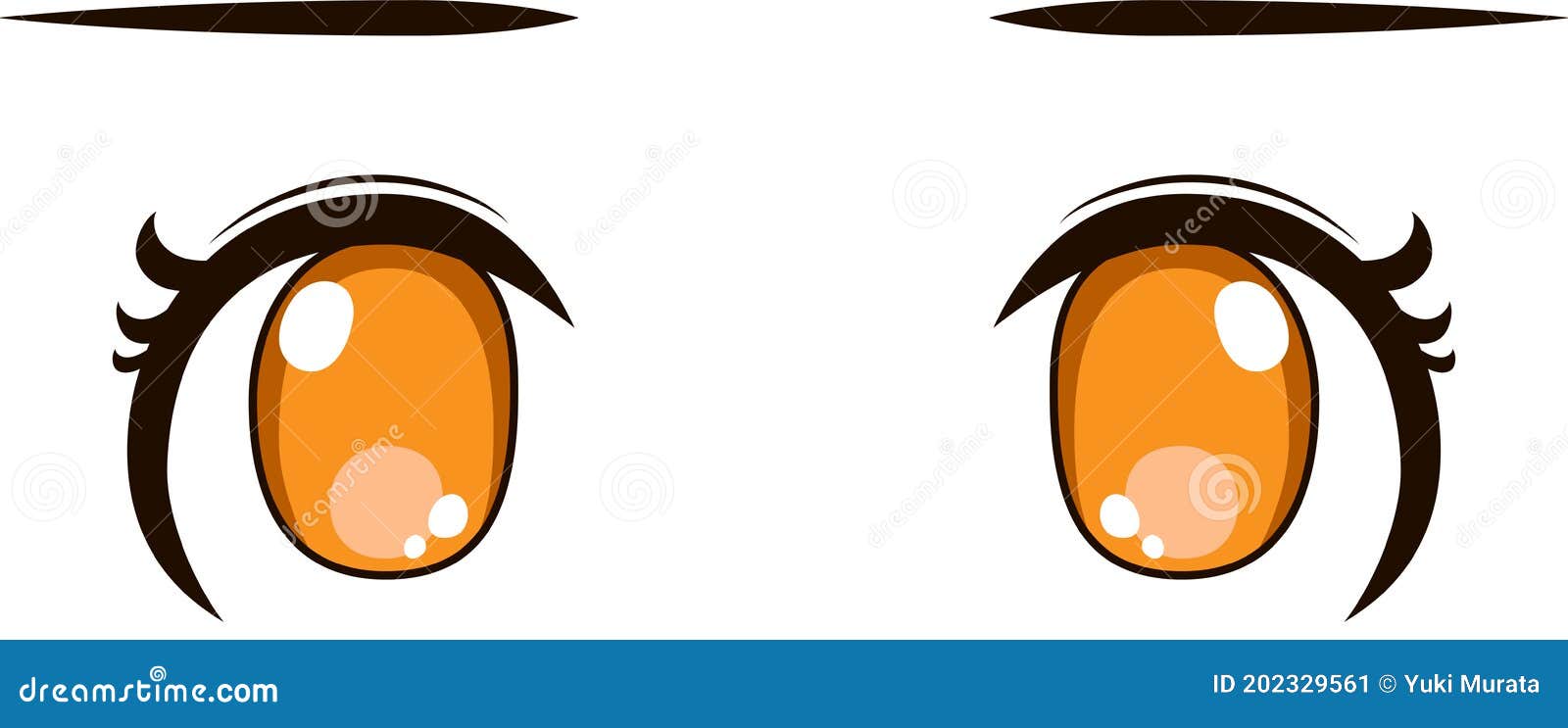 Cute Anime-style Eyes in Normal Times Stock Vector - Illustration of ...