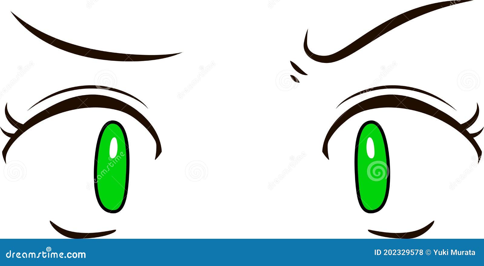 Cute Anime-style Eyes with a Suspicious Expression Stock Vector ...