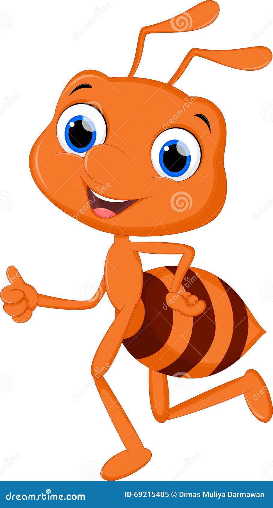 Cute ant cartoon running stock illustration. Illustration of character ...