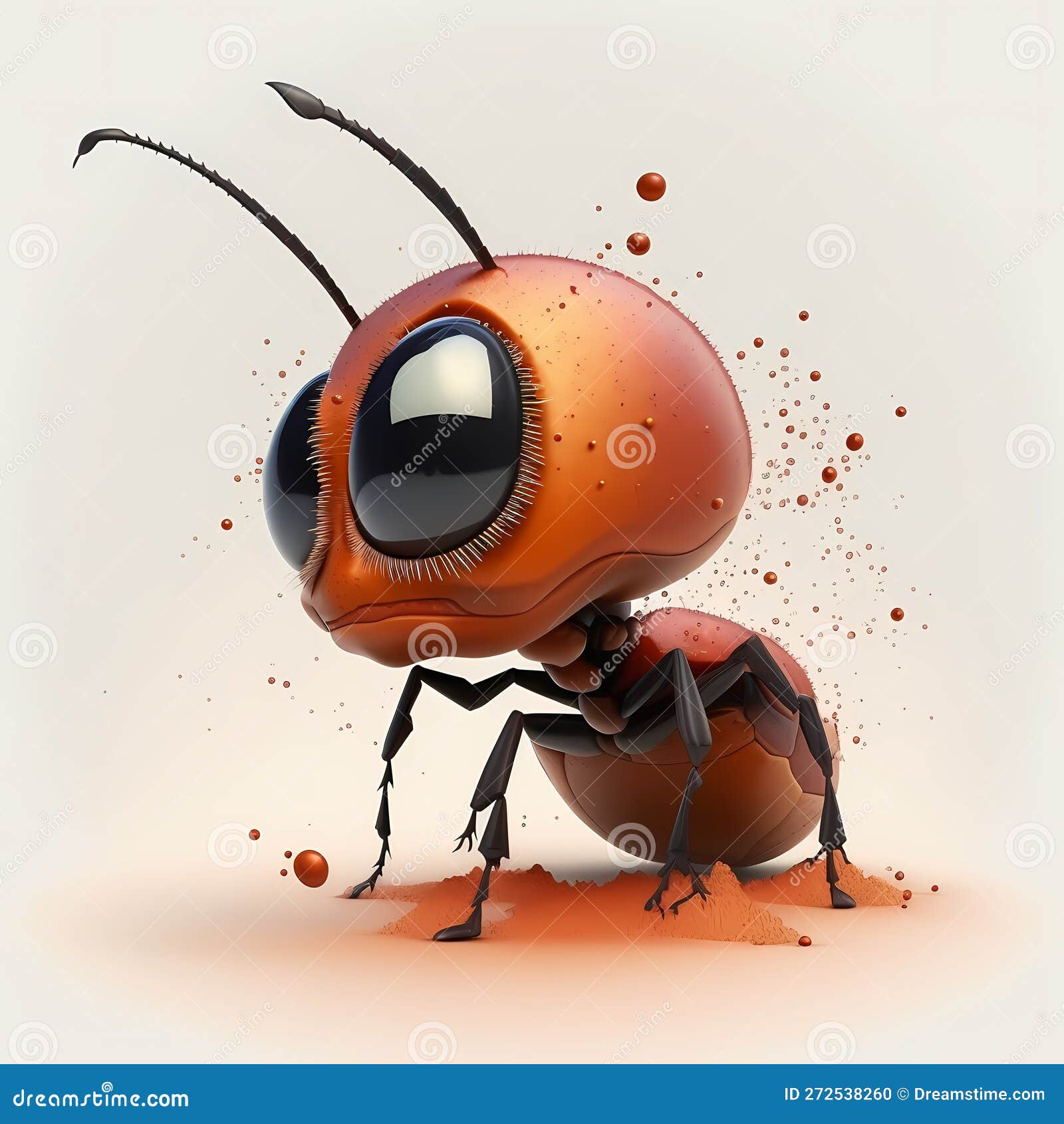 Cute Ant Cartoon. Generative AI Stock Illustration - Illustration of ...