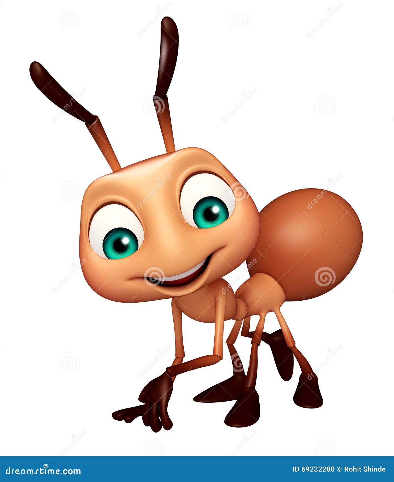 Cute Ant Funny Cartoon Character Stock Illustration - Illustration of ...