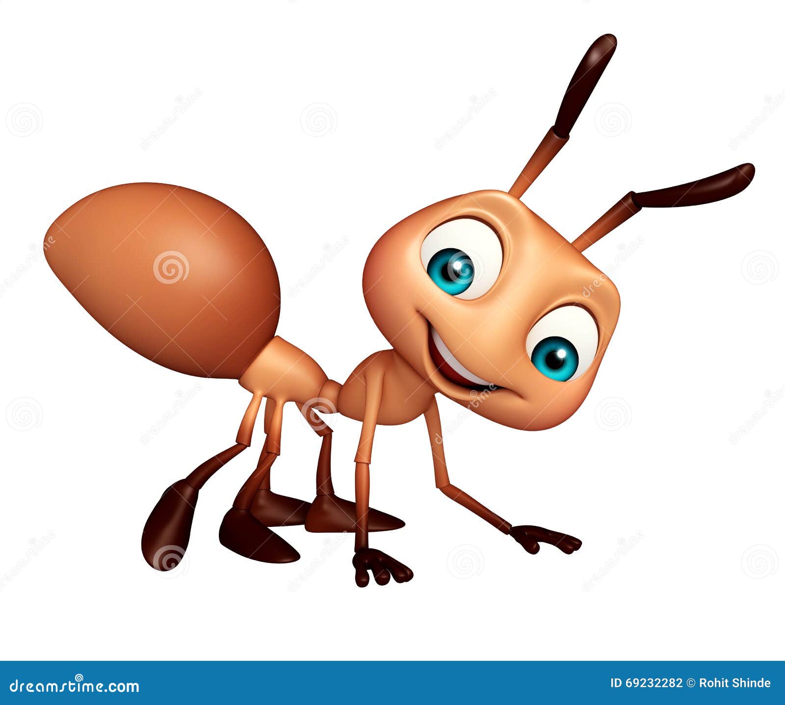 Cute Ant Funny Cartoon Character Stock Illustration - Illustration of ...