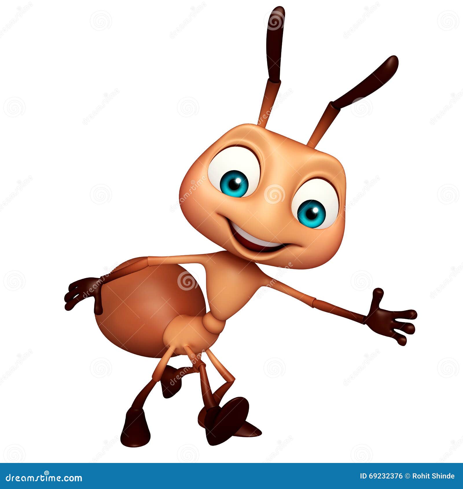 Cute Ant Funny Cartoon Character Stock Illustration - Illustration of ...