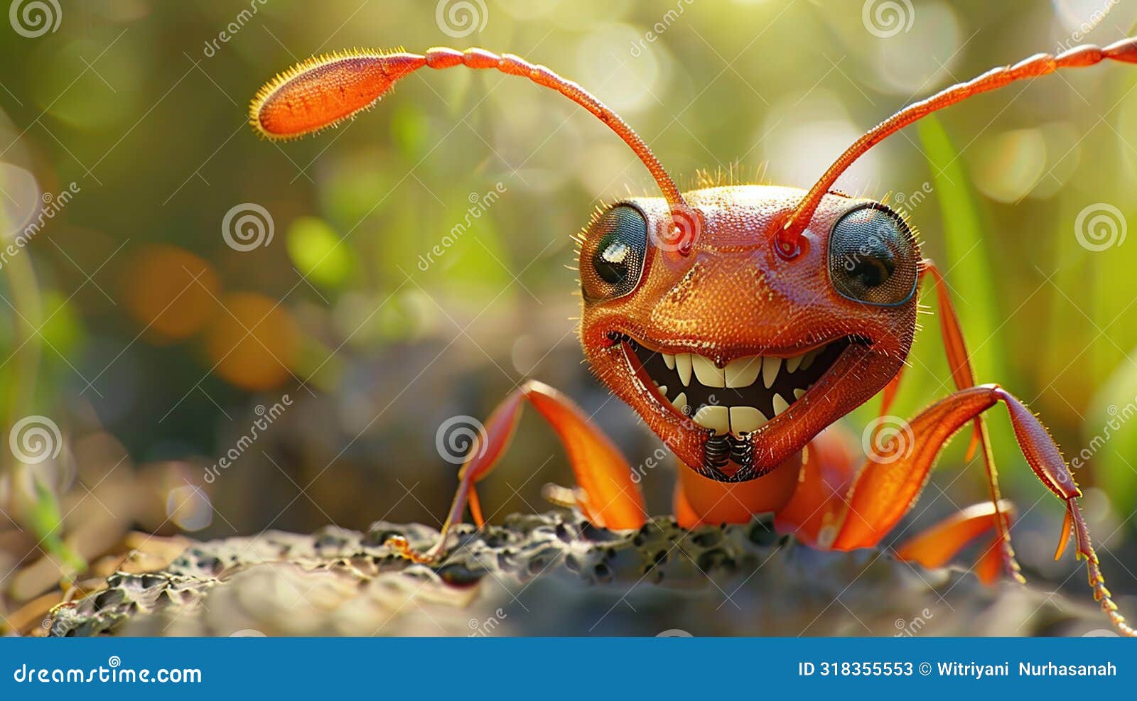 Cute Ant. Funny Smiling Insect. AI Generative Stock Illustration ...