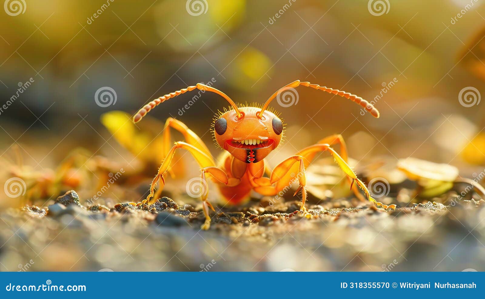 Cute Ant. Funny Smiling Insect. AI Generative Stock Illustration ...