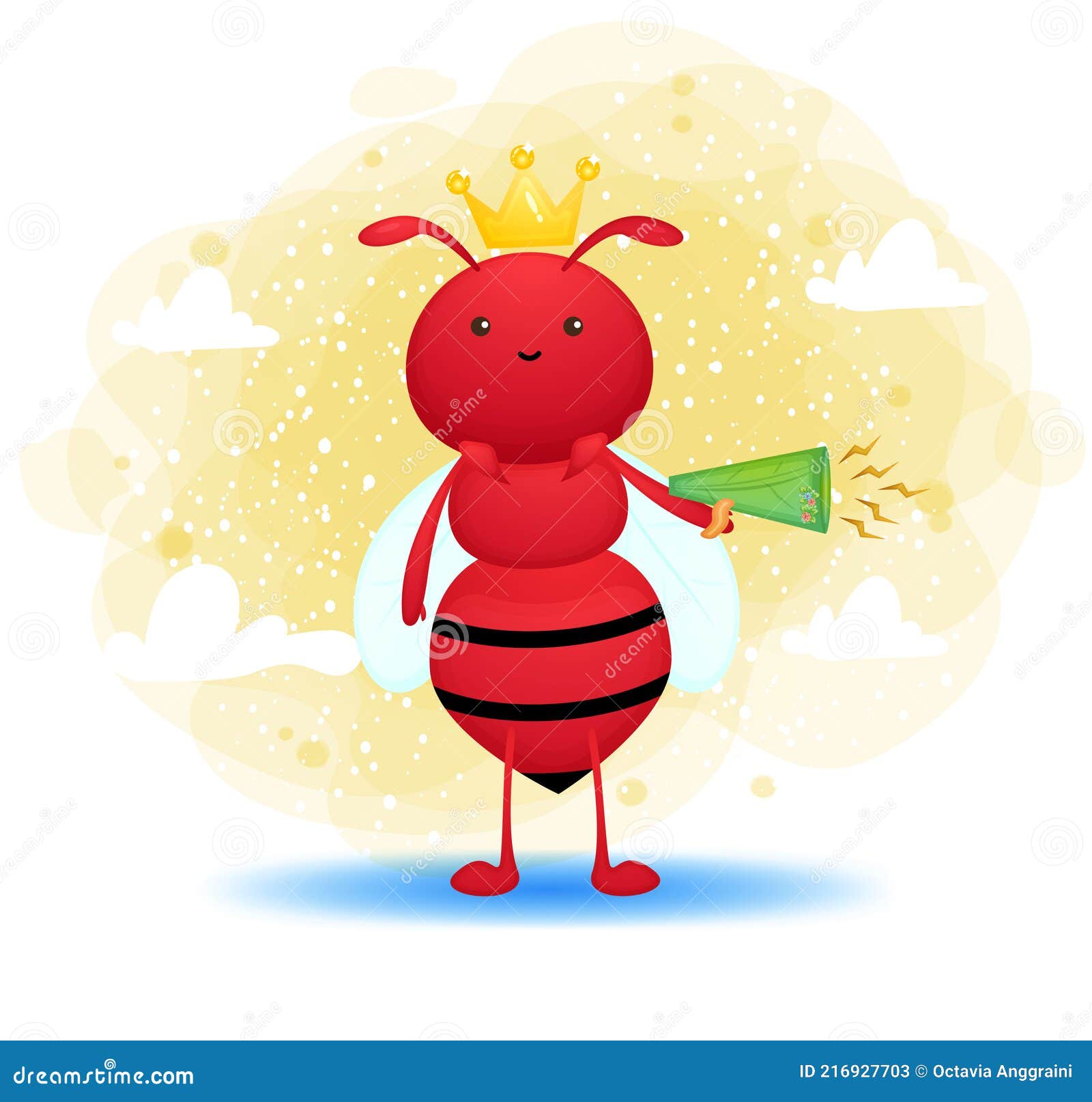 Cute Ant Holding a Megaphone Cartoon Character Premium Vector Stock ...