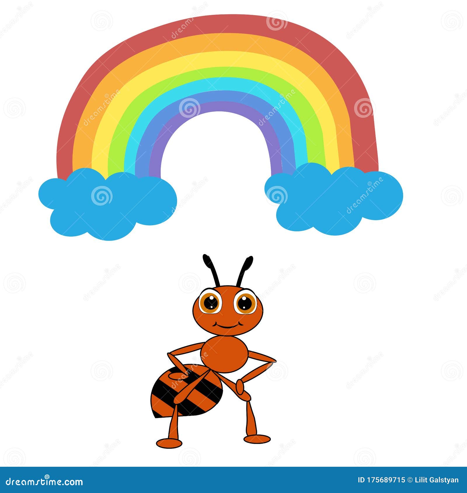 Cute Ant Illustration Nursery Decor Stock Illustration - Illustration ...