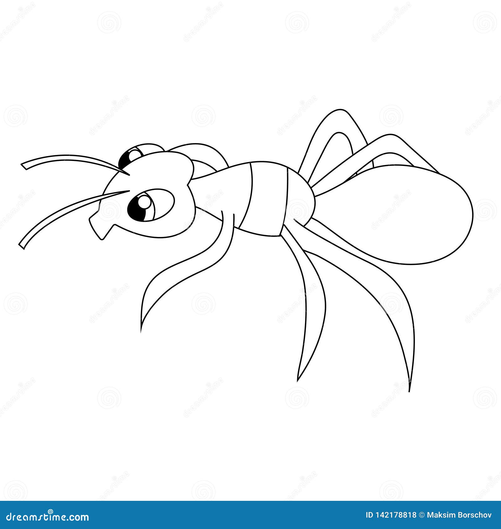 Cute Ant Outline. Stock Vector Illustration Stock Vector - Illustration ...