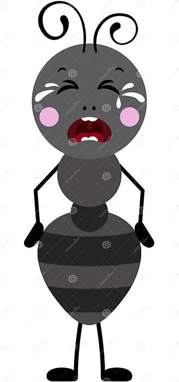 Cute ant sad and crying stock vector. Illustration of cute - 322145109