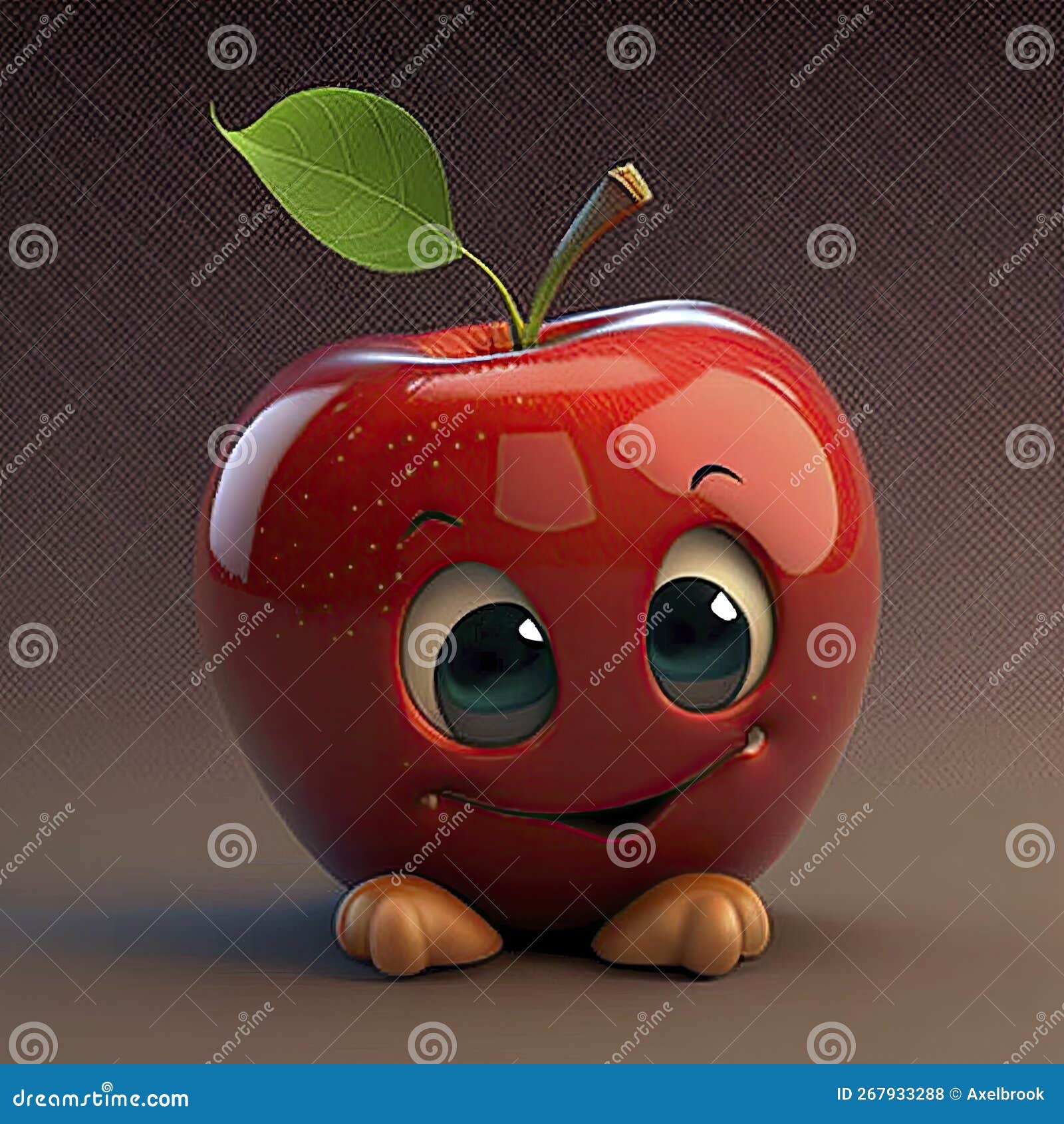 Cute Apple Cartoon Character Stock Illustration - Illustration of ...