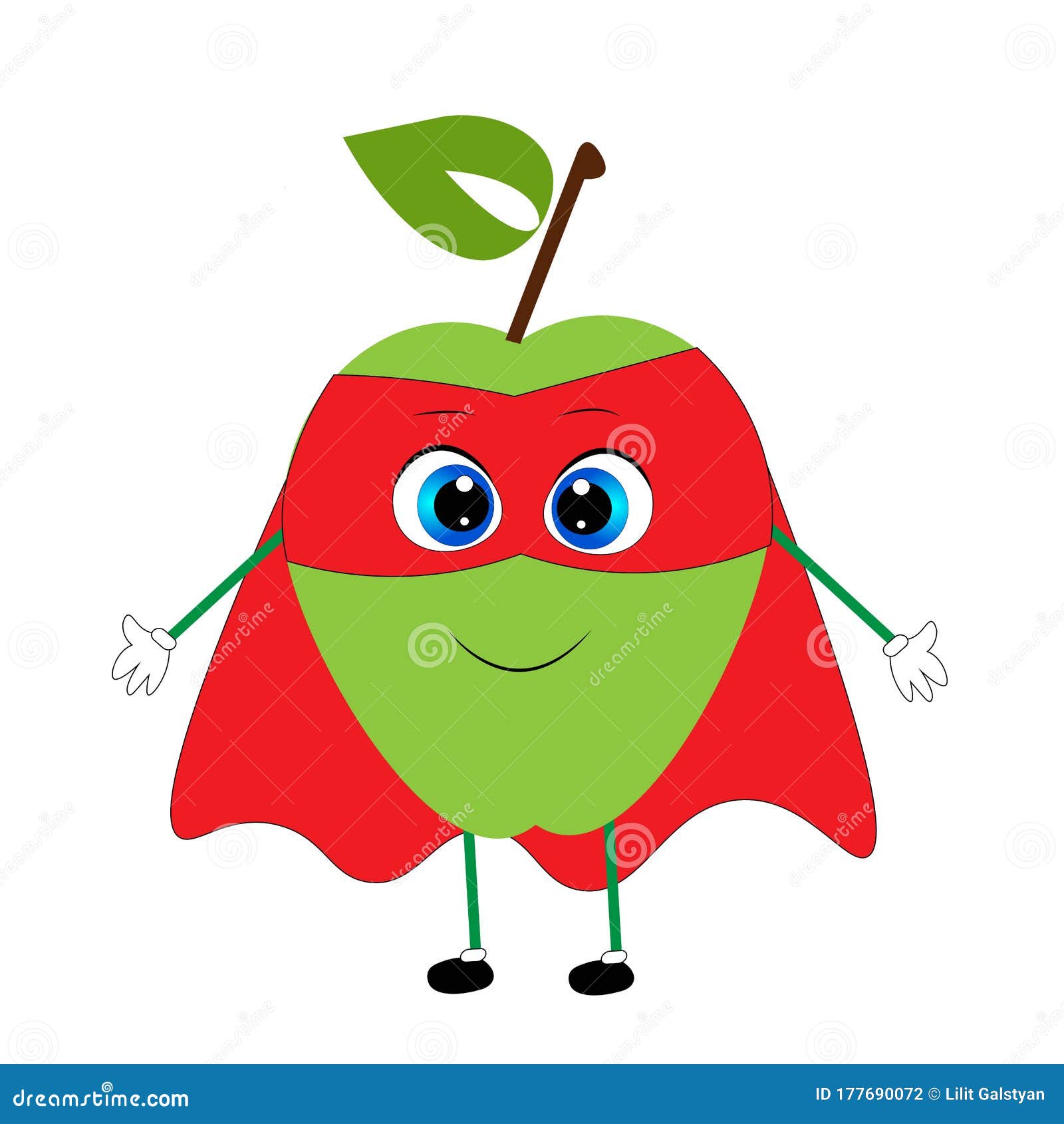Cute Apple Cartoon Illustration Vector Stock Vector - Illustration of ...