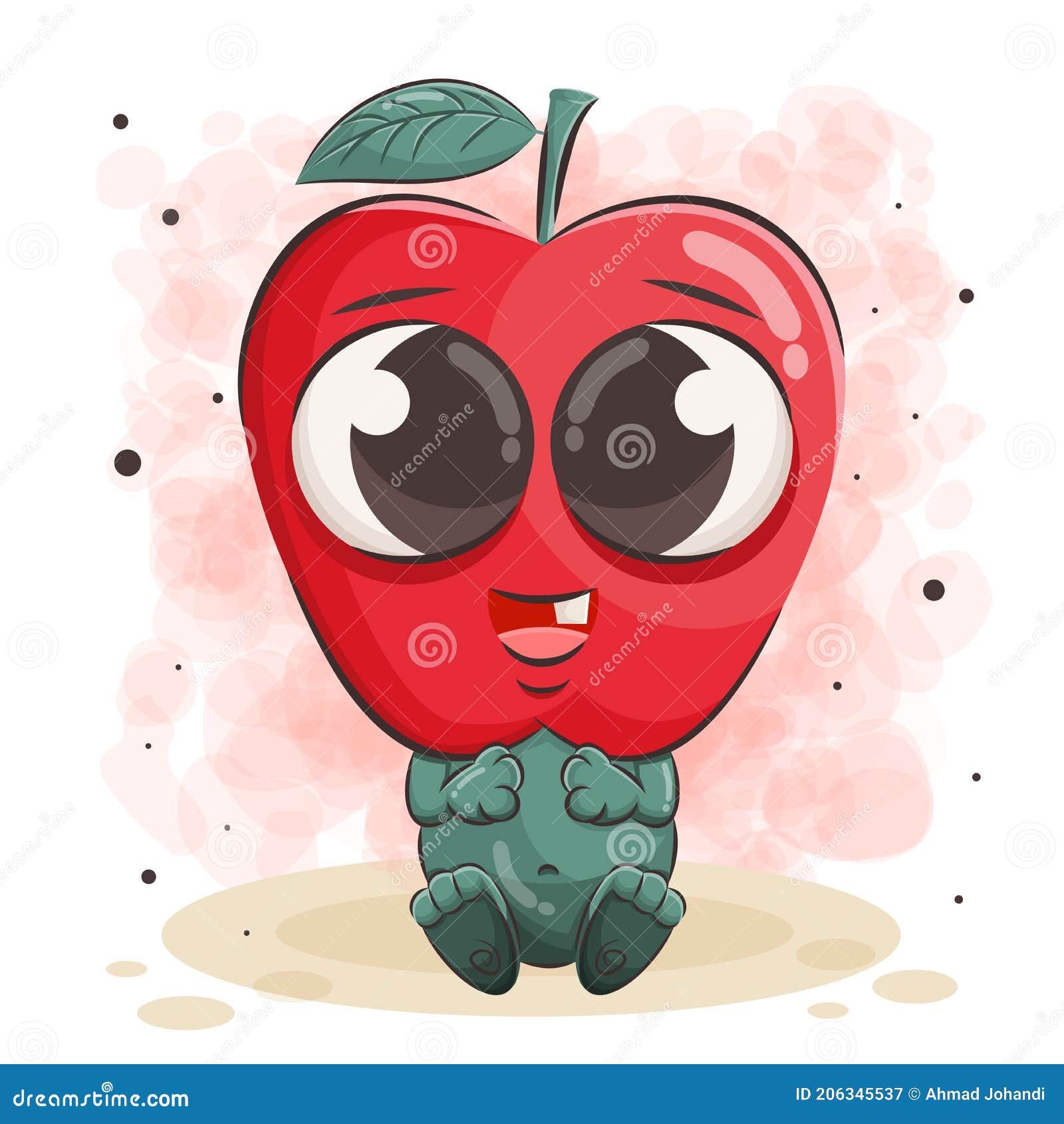Cute Apple Cartoon Vector Illustration Stock Vector - Illustration of ...