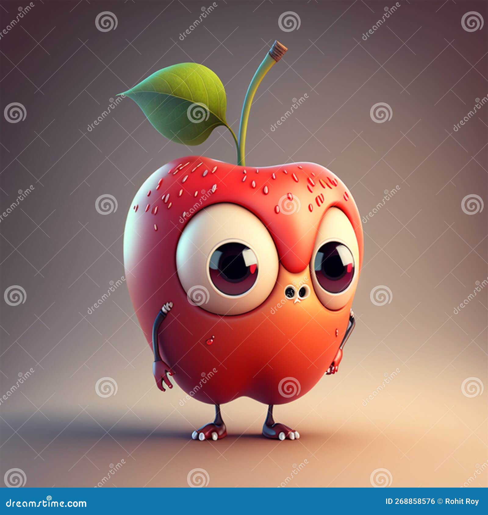 Cute apple Character stock illustration. Illustration of cute - 268858576