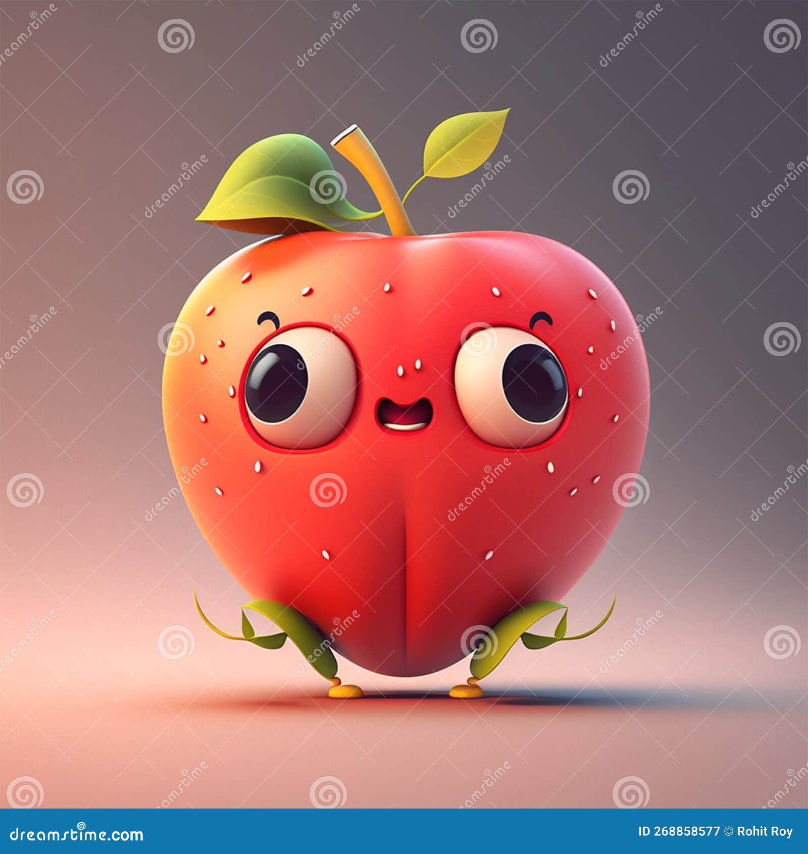 Cute apple Character stock illustration. Illustration of cartoon ...