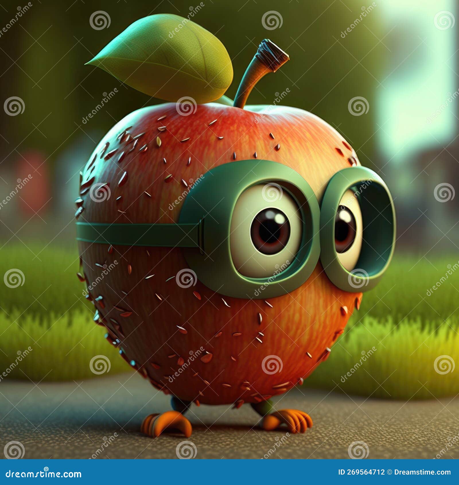 Cute apple character stock illustration. Illustration of comic - 269564712