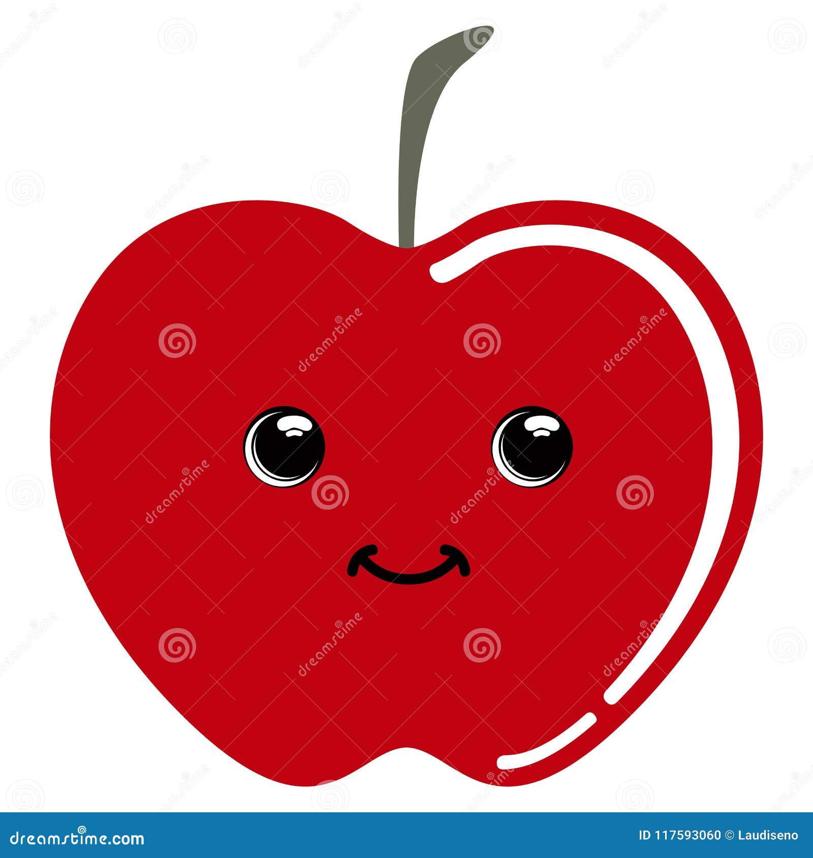 Cute apple emoticon stock vector. Illustration of comic - 117593060
