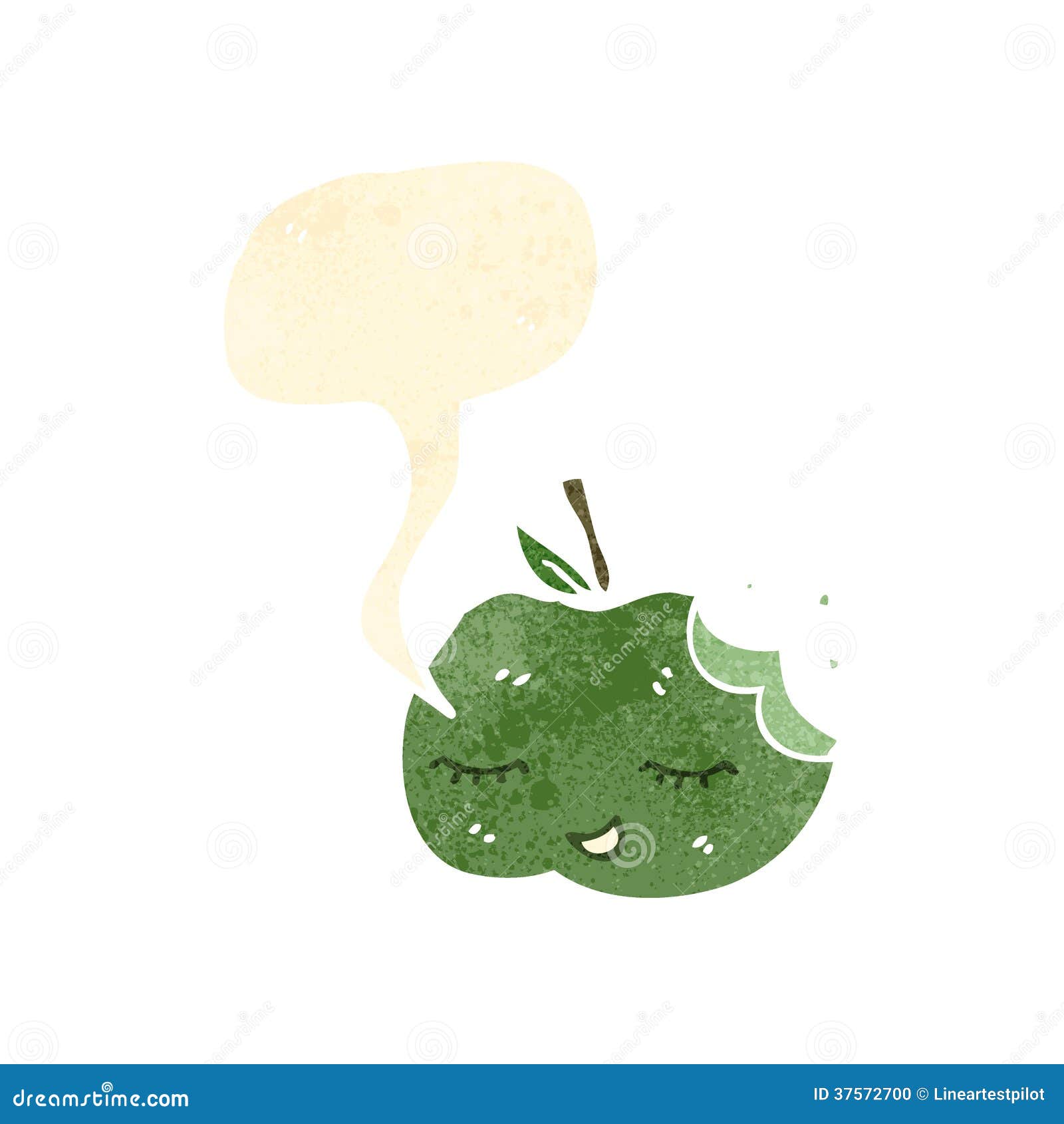 Cute apple retro cartoon stock vector. Illustration of grunge - 37572700