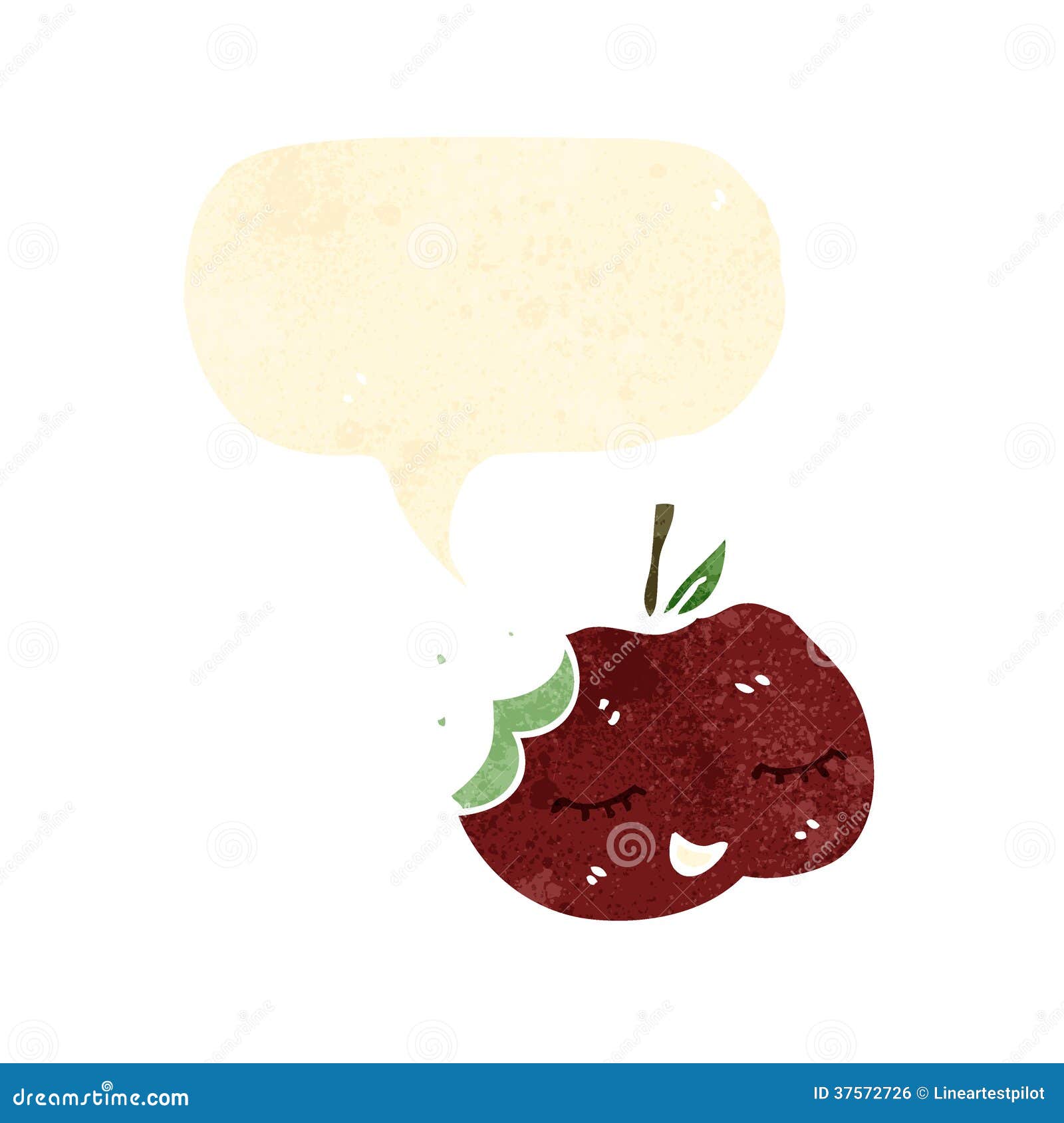 Cute apple retro cartoon stock vector. Illustration of artwork - 37572726