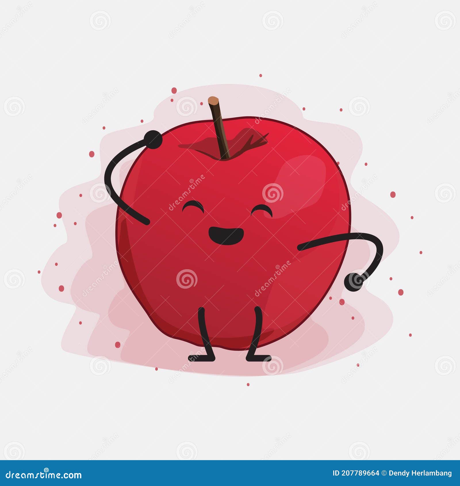 Cute Apple Vector Character Illustration Stock Vector - Illustration of ...