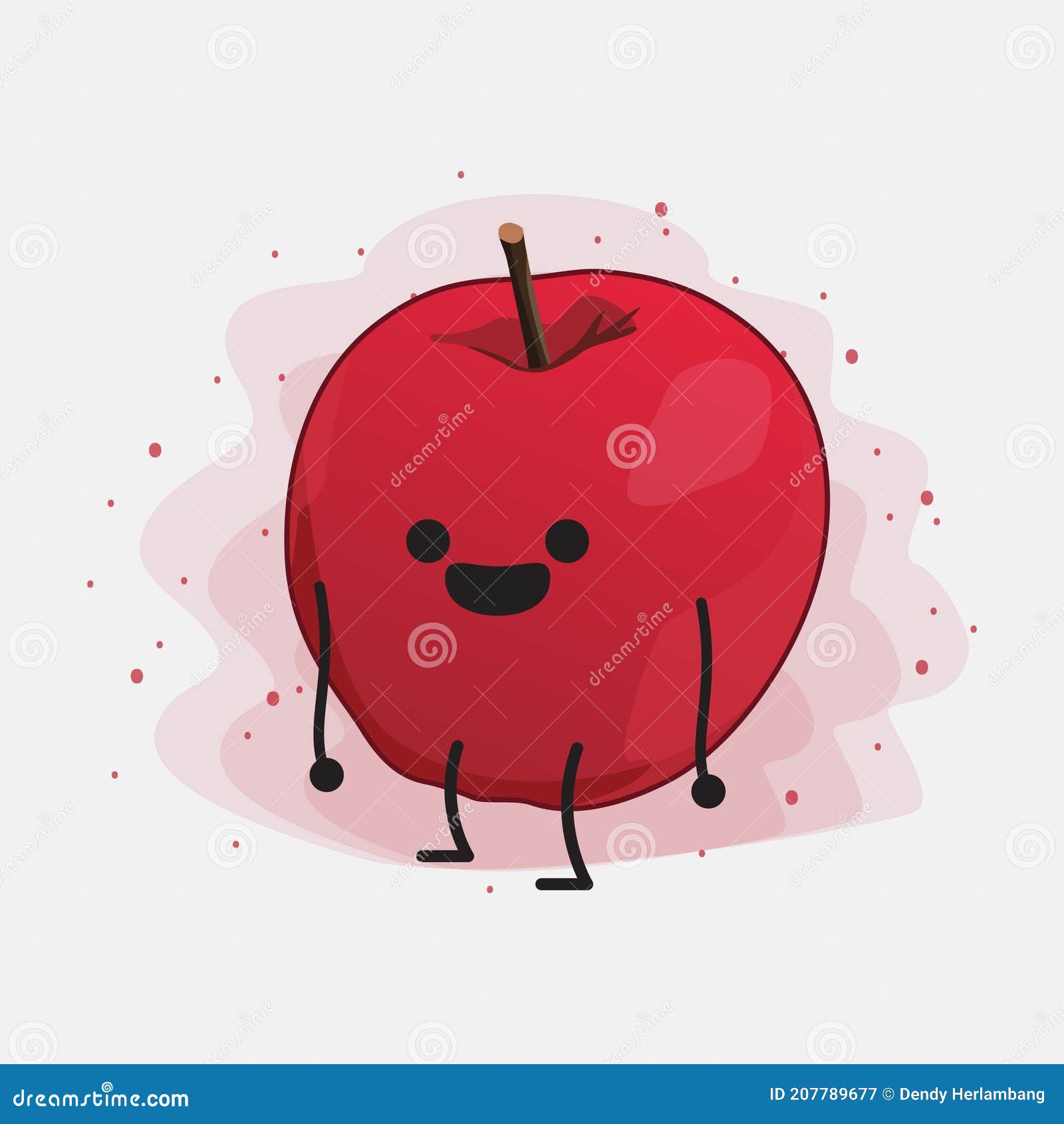 Cute Apple Vector Character Illustration Stock Vector - Illustration of ...