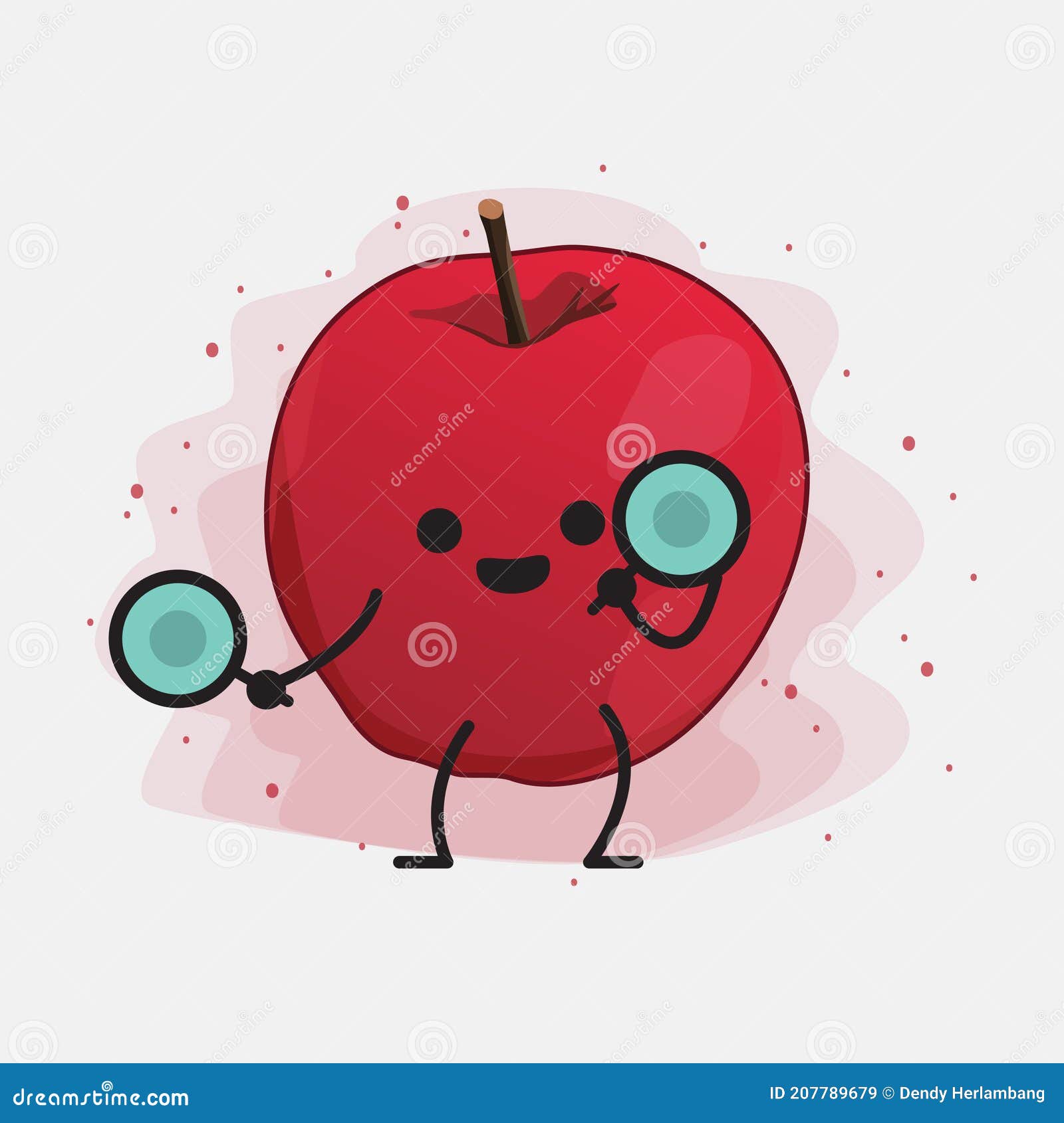 Cute Apple Vector Character Illustration Stock Vector - Illustration of ...