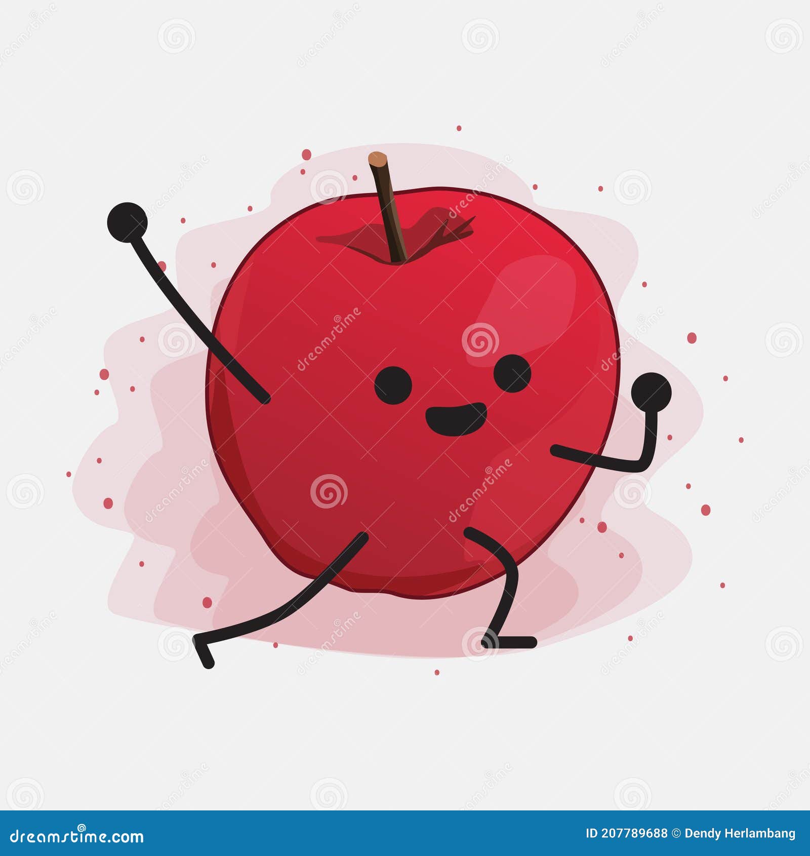 Cute Apple Vector Character Illustration Stock Vector - Illustration of ...