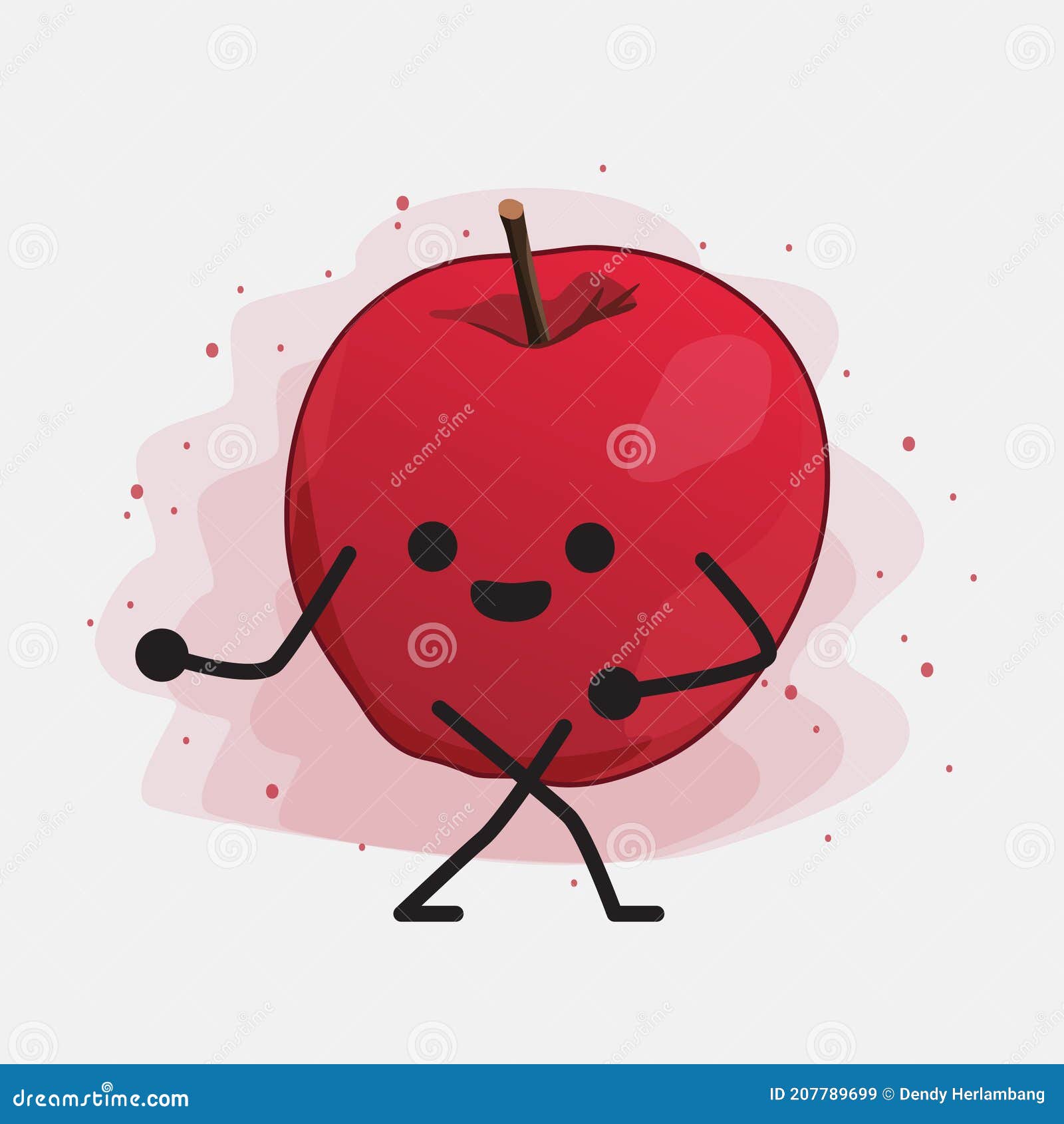 Cute Apple Vector Character Illustration Stock Vector - Illustration of ...