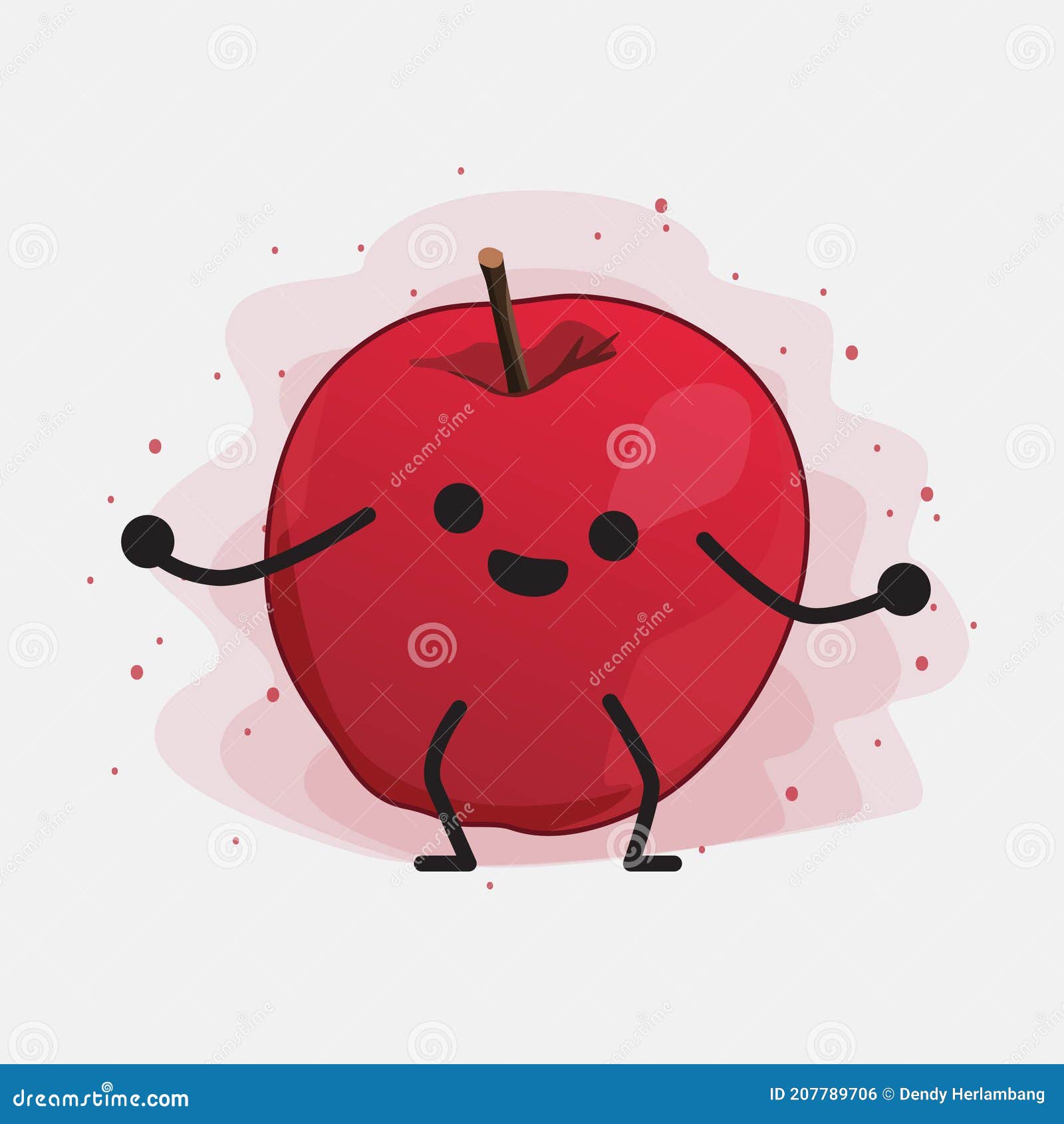 Cute Apple Vector Character Illustration Stock Vector - Illustration of ...