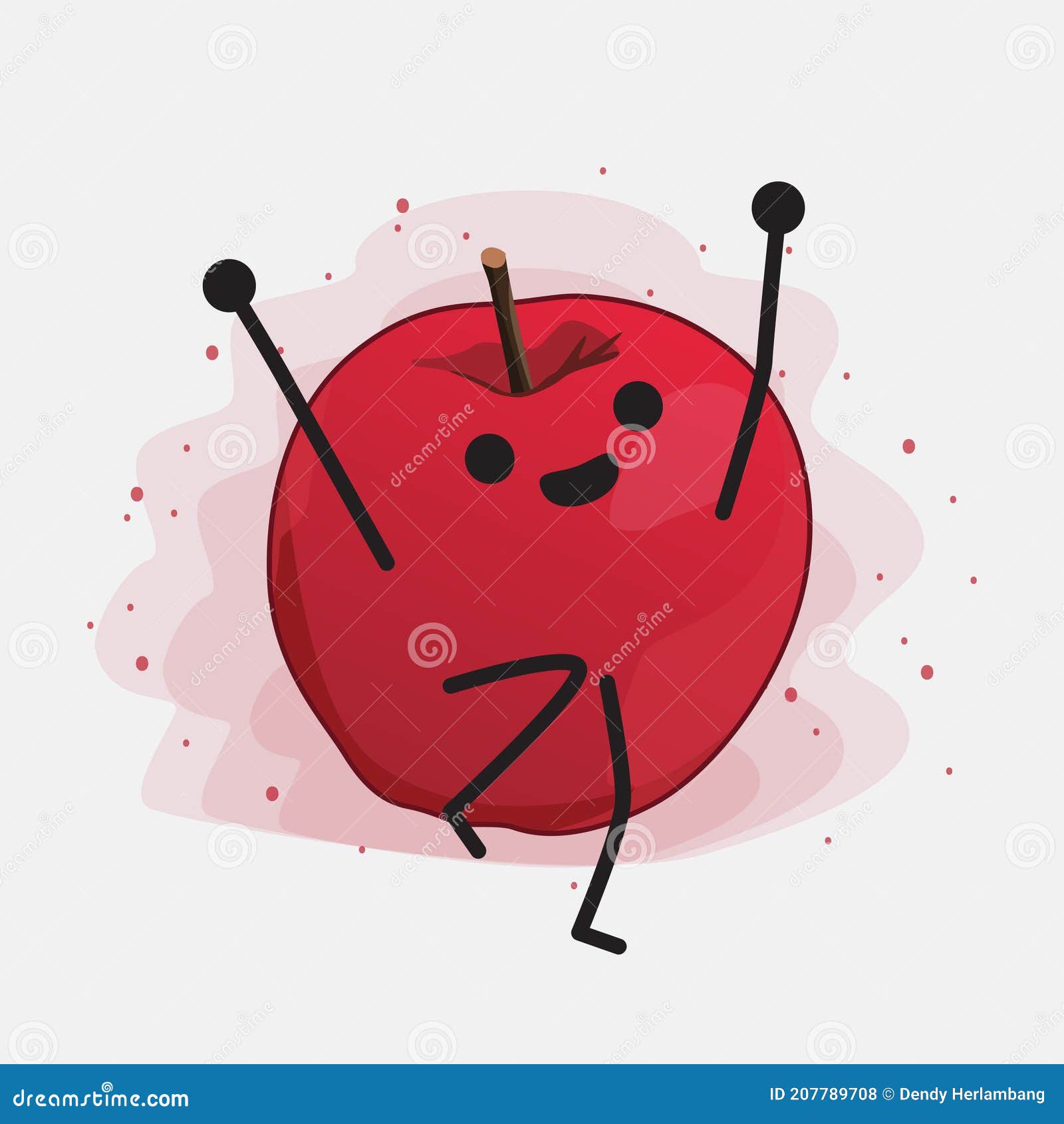 Cute Apple Vector Character Illustration Stock Vector - Illustration of ...